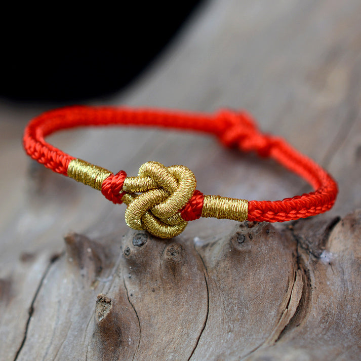 Money Knot Red String Bracelet – Wealth & Protection Charm – 3BuddhaLove