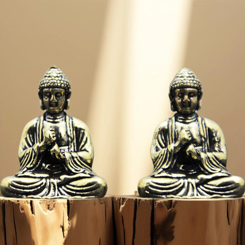 Mini Pure Copper Buddha Statue | Pocket Talisman for Peace, Protection ...