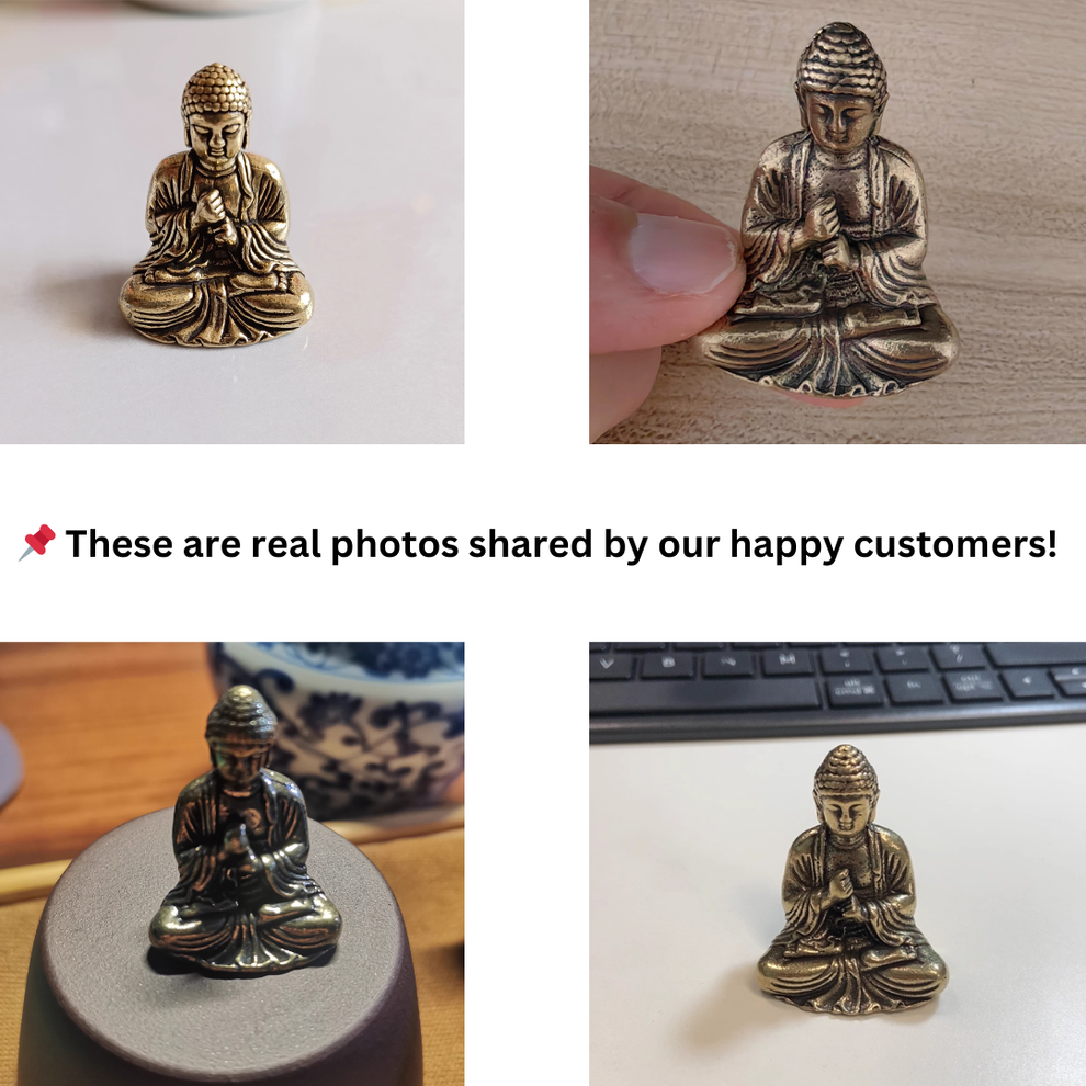 Mini Pure Copper Buddha Statue | Pocket Talisman for Peace, Protection ...